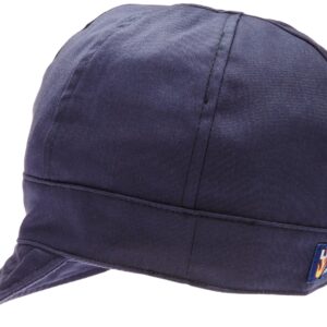 Lapco FR Lap 6CFRNY7 1/4 Flame Resistant 6-Panel Welder's Caps, 100% Cotton, HRC 2, NFPA 70E, 7 1/4", Navy