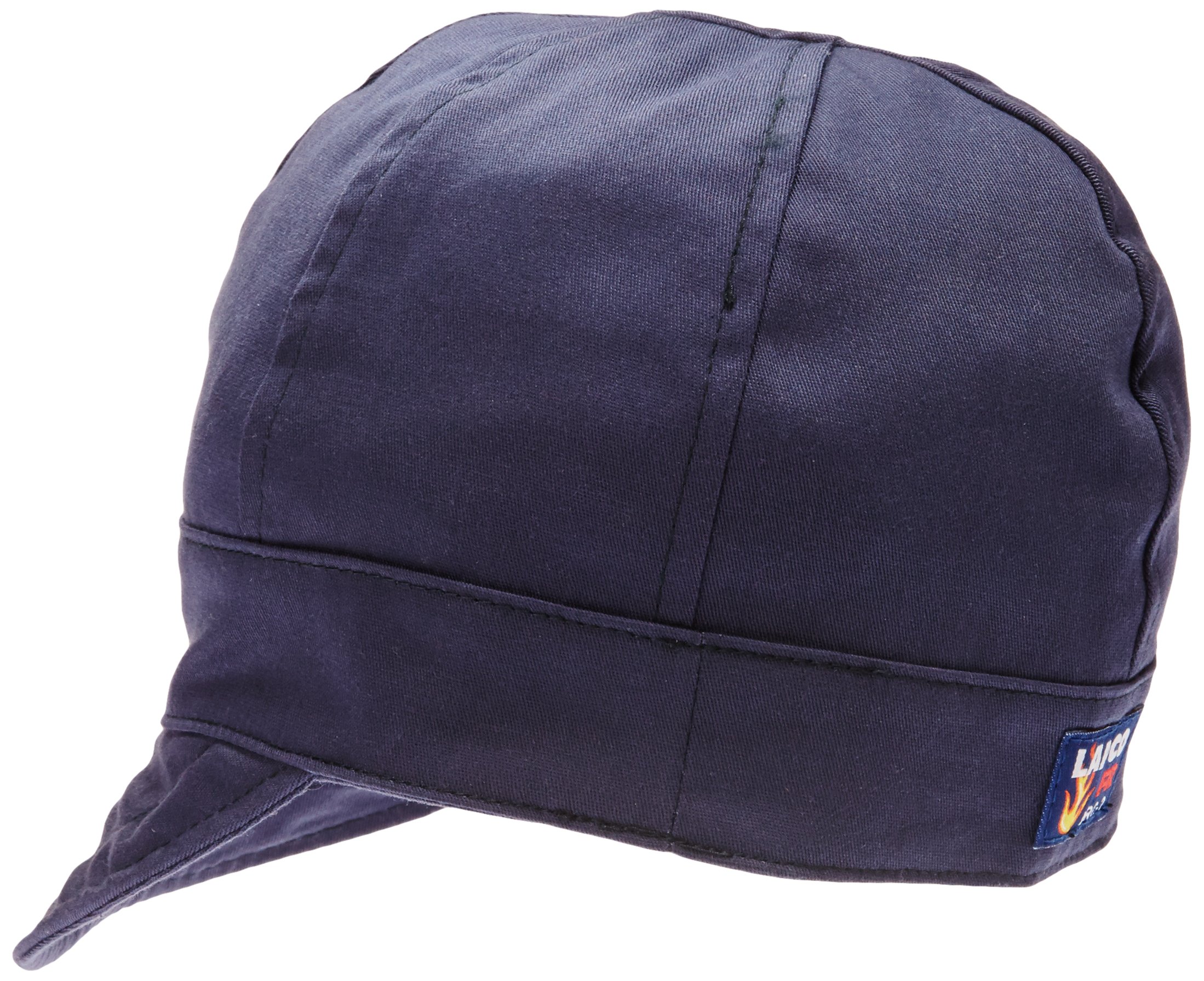 Lapco FR Lap 6CFRNY7 1/4 Flame Resistant 6-Panel Welder's Caps, 100% Cotton, HRC 2, NFPA 70E, 7 1/4", Navy