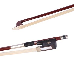 adm 4/4 full size student cello bow, well balanced handmade brazilwood classic cellos bow light weight with horsehair, ebony frog for beginners