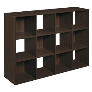 closetmaid 1292 cubeicals organizer, 12-cube, espresso