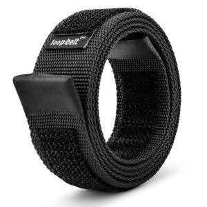 loopbelt m 34-38 no scratch reversible web belt with advanced hook & loop fasteners black medium 34-38