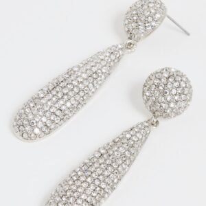 Kenneth Jay Lane Women's Silver Crystal Pave Bat Shape Earrings, Rhod/Rhin/Crystal, One Size