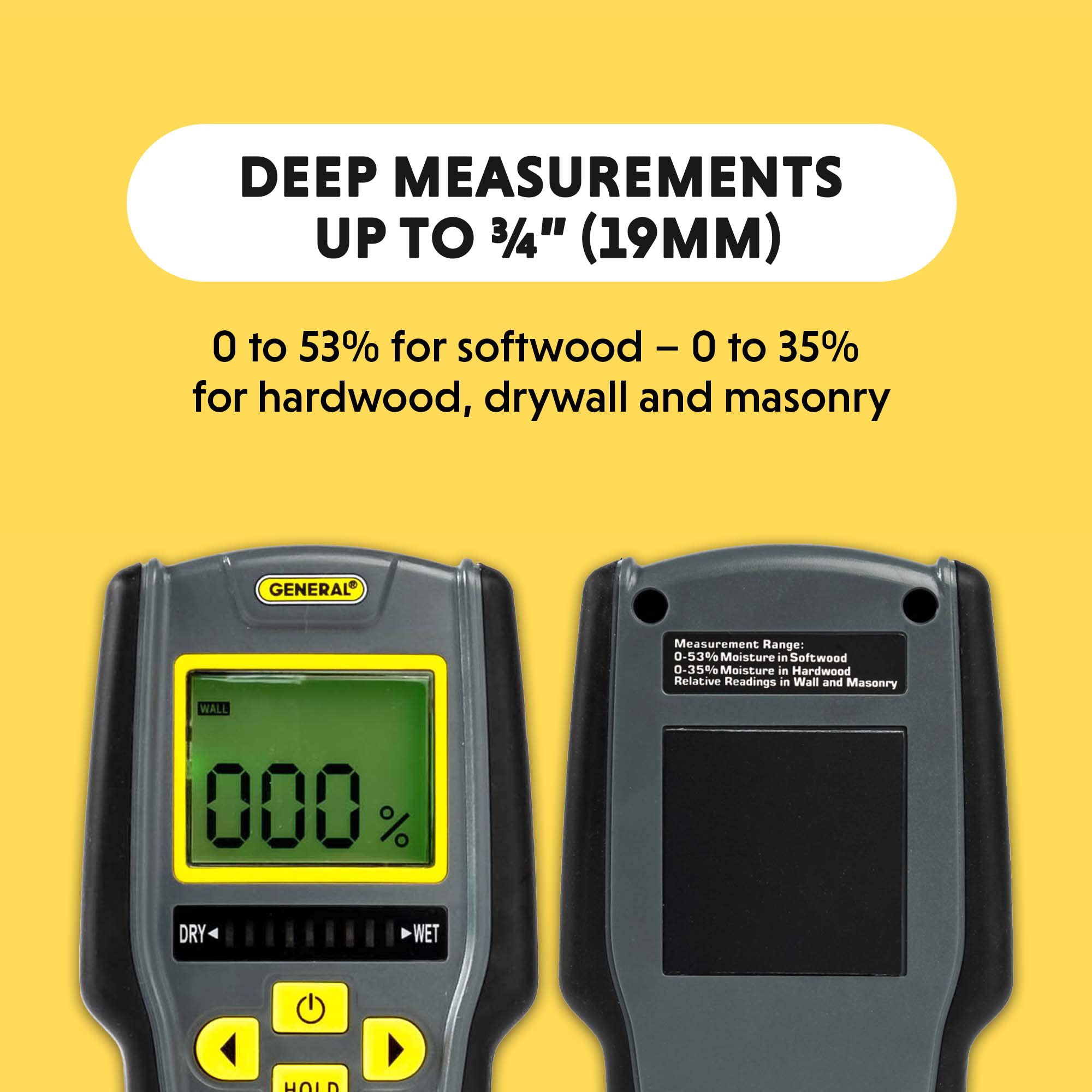 General Tools Digital Moisture Meter MMD7NP - Humidity Sensor- Pinless and Non-Invasive