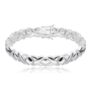 morgan & paige 925 sterling silver xoxo hugs and kisses tennis bracelet