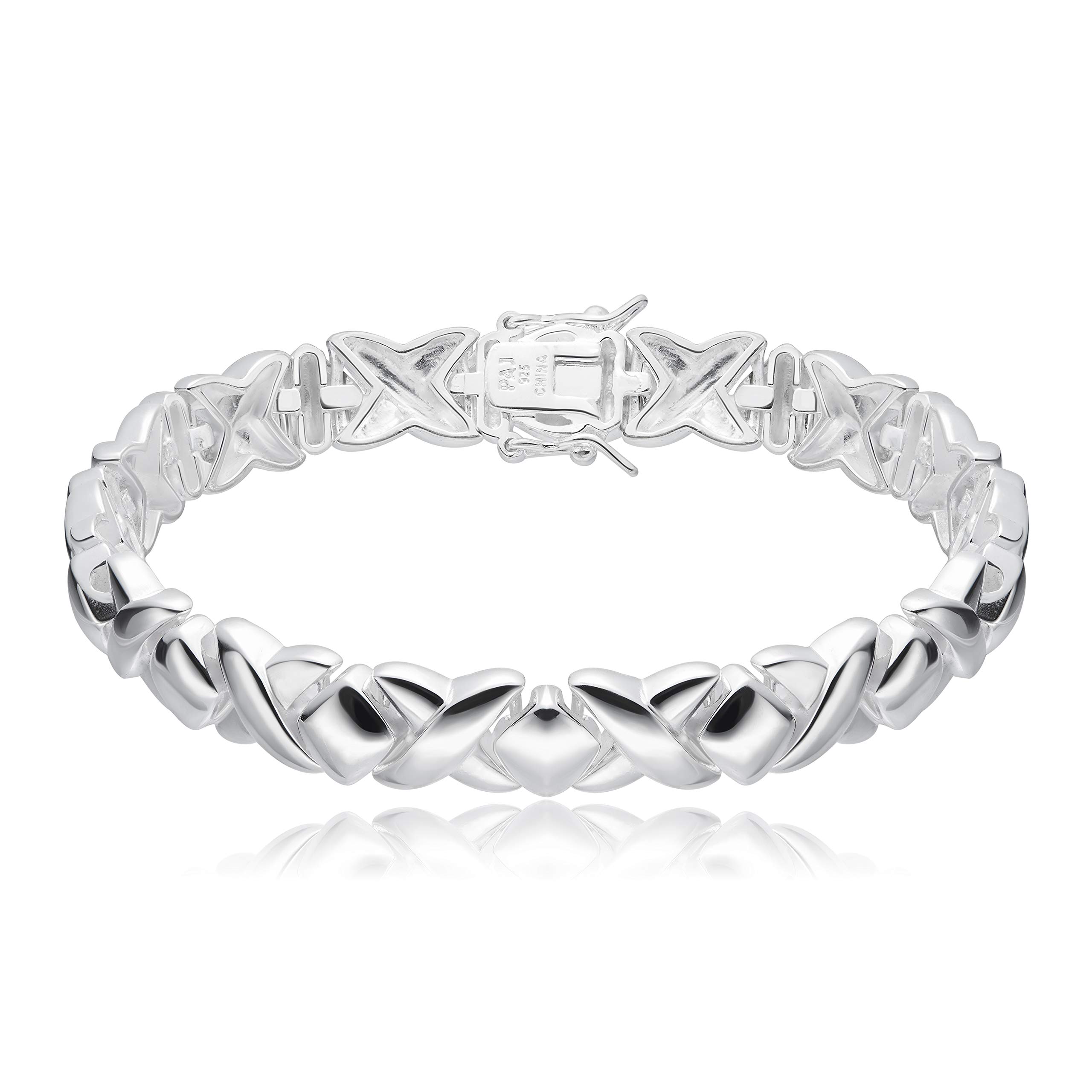 MORGAN & PAIGE 925 Sterling Silver XOXO Hugs and Kisses Tennis Bracelet