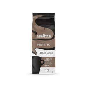 lavazza perfetto ground coffee blend, dark roast, value pack, non-gmo, 100% arabica, full-bodied, 12 ounce (pack of 6) - packaging may vary