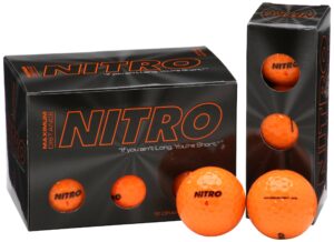 nitro nmd12obxc maximum distance golf ball (12-pack), orange