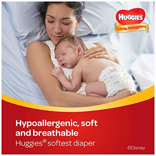 HUGGIES Little Snugglers Baby Diapers, Size 1, 216 Count, Unscented, Hypoallergenic, GentleAbsorb Liner, Pocketed-Back Waistband, Wetness Indicator, Premium Softness