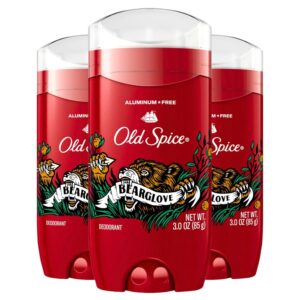 old spice aluminum free deodorant for men, bearglove, 24/7 odor protection, 3.0 oz (pack of 3)