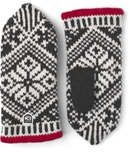 hestra unisex nordic wool mitt insulated mittens for cold weather & everyday wear - black/offwhite - 9