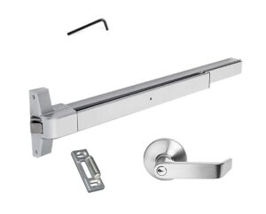 dynasty hardware push bar panic exit device aluminum, with exterior lever