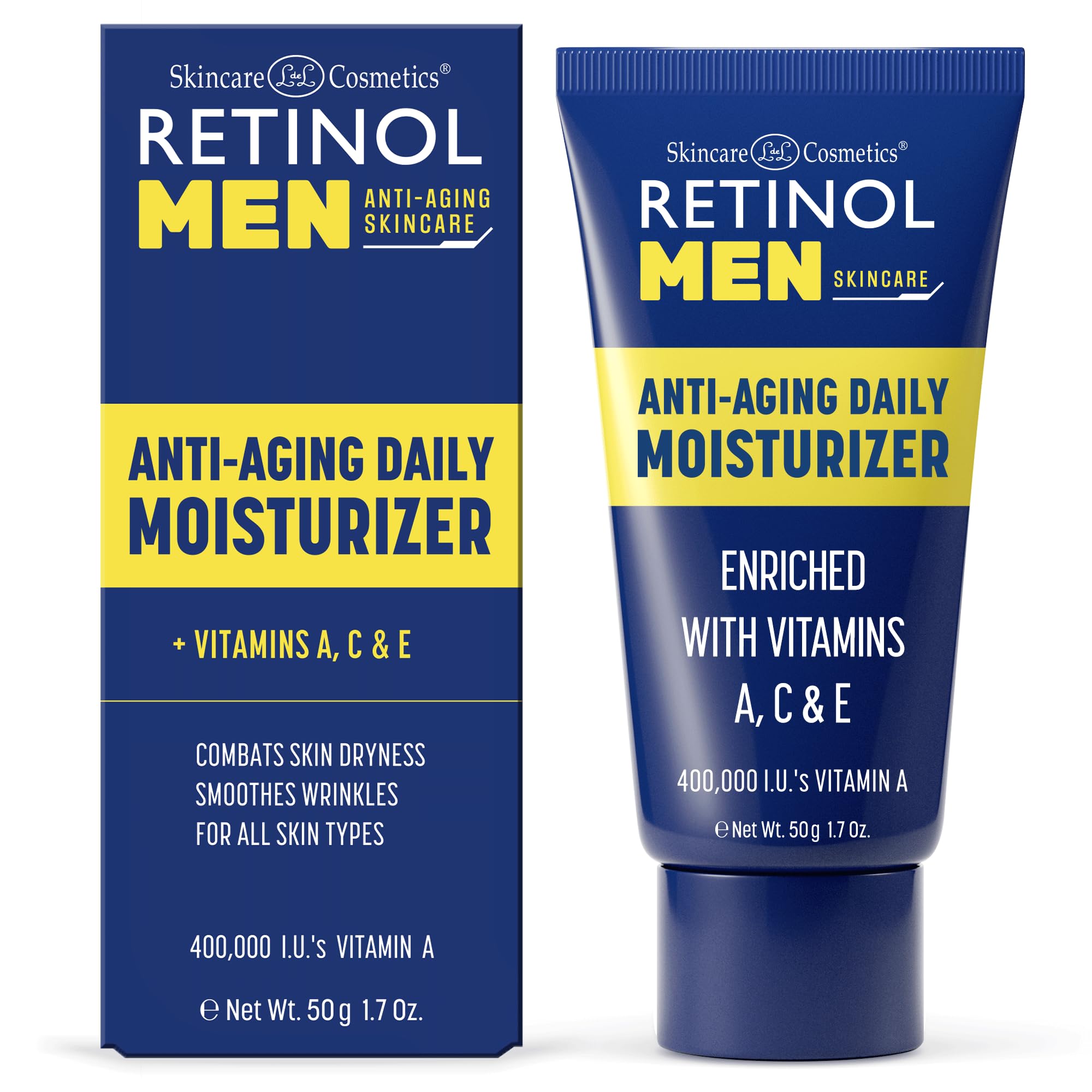 Retinol Men’s Daily Moisturizer – The Original Retinol Moisturizing Cream Made For A Man’s Skin – Anti-Aging Benefits of Exfoliating Vitamin A & Deep Hydration For Healthier, Younger Looking Skin