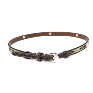 M&F Western Men's 1/2-in Diamond Concho Ribbon Hatband, Brown, Medium