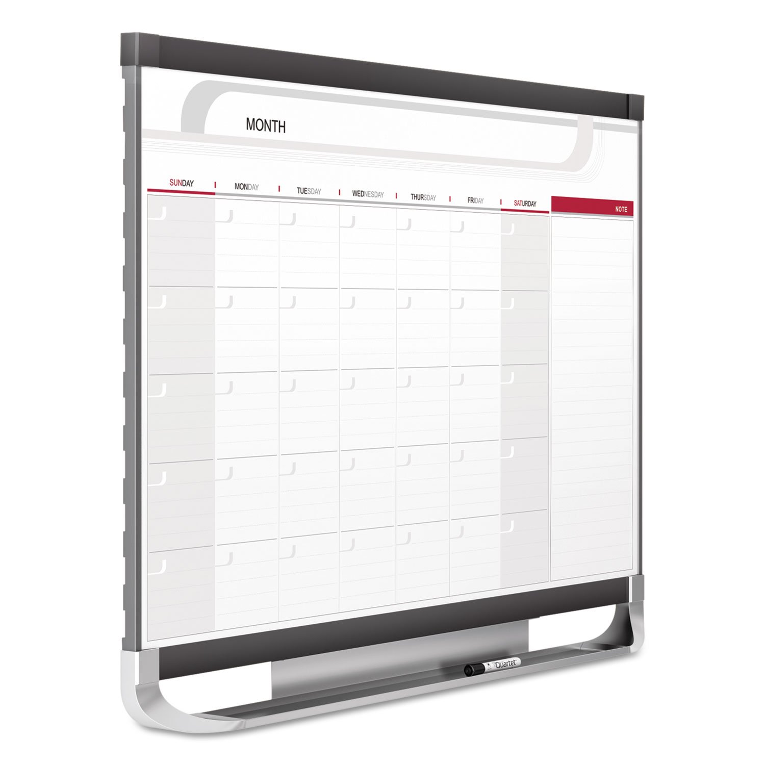 Quartet Dry Erase Calendar Board, Planner, Magnetic Whiteboard, 4' x 3', Monthly, Total Erase Surface, Prestige 2 (CP43P2)