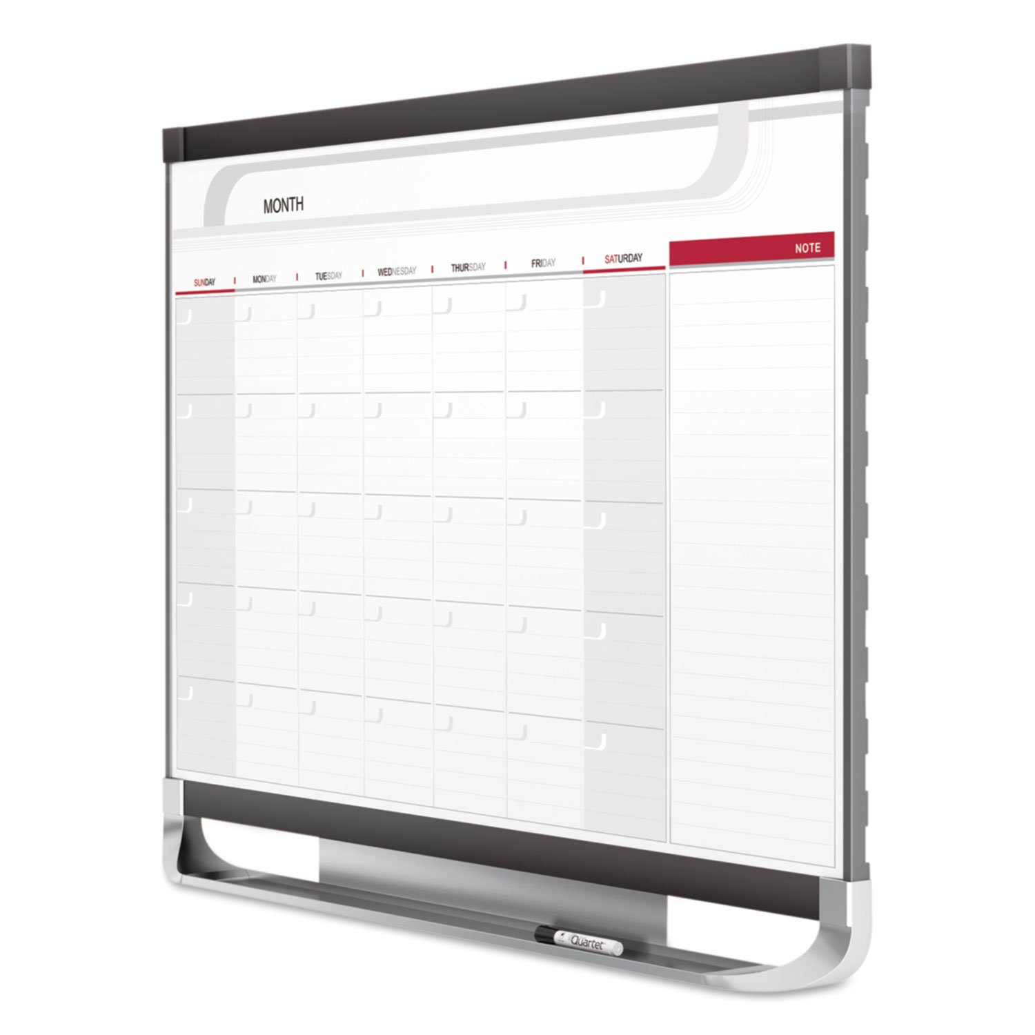 Quartet Dry Erase Calendar Board, Planner, Magnetic Whiteboard, 4' x 3', Monthly, Total Erase Surface, Prestige 2 (CP43P2)