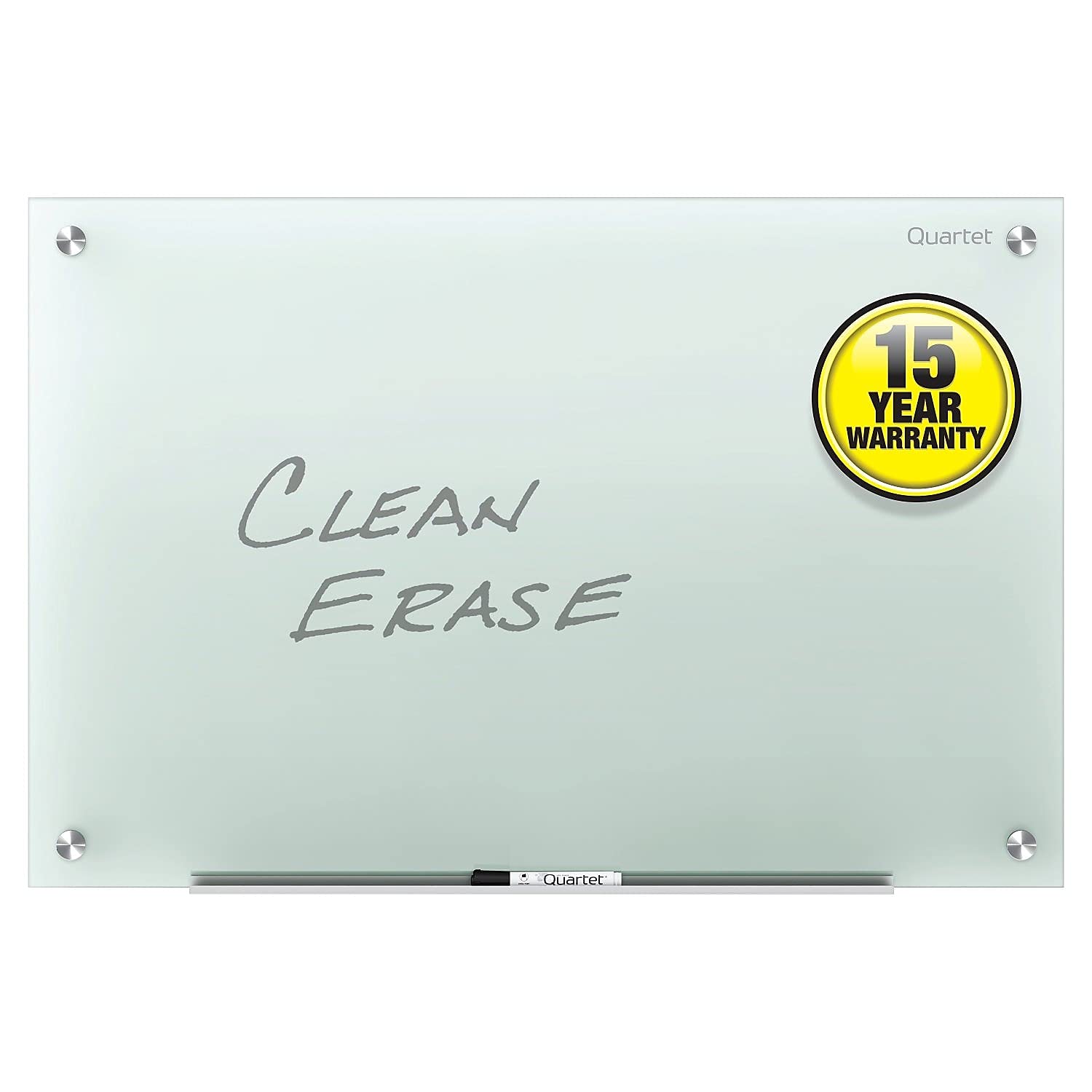 Quartet Non-Magnetic Glass Dry Erase White Board, 8' x 4' Whiteboard, Infinity Frameless Mounting, Frosted Surface (G9648F)