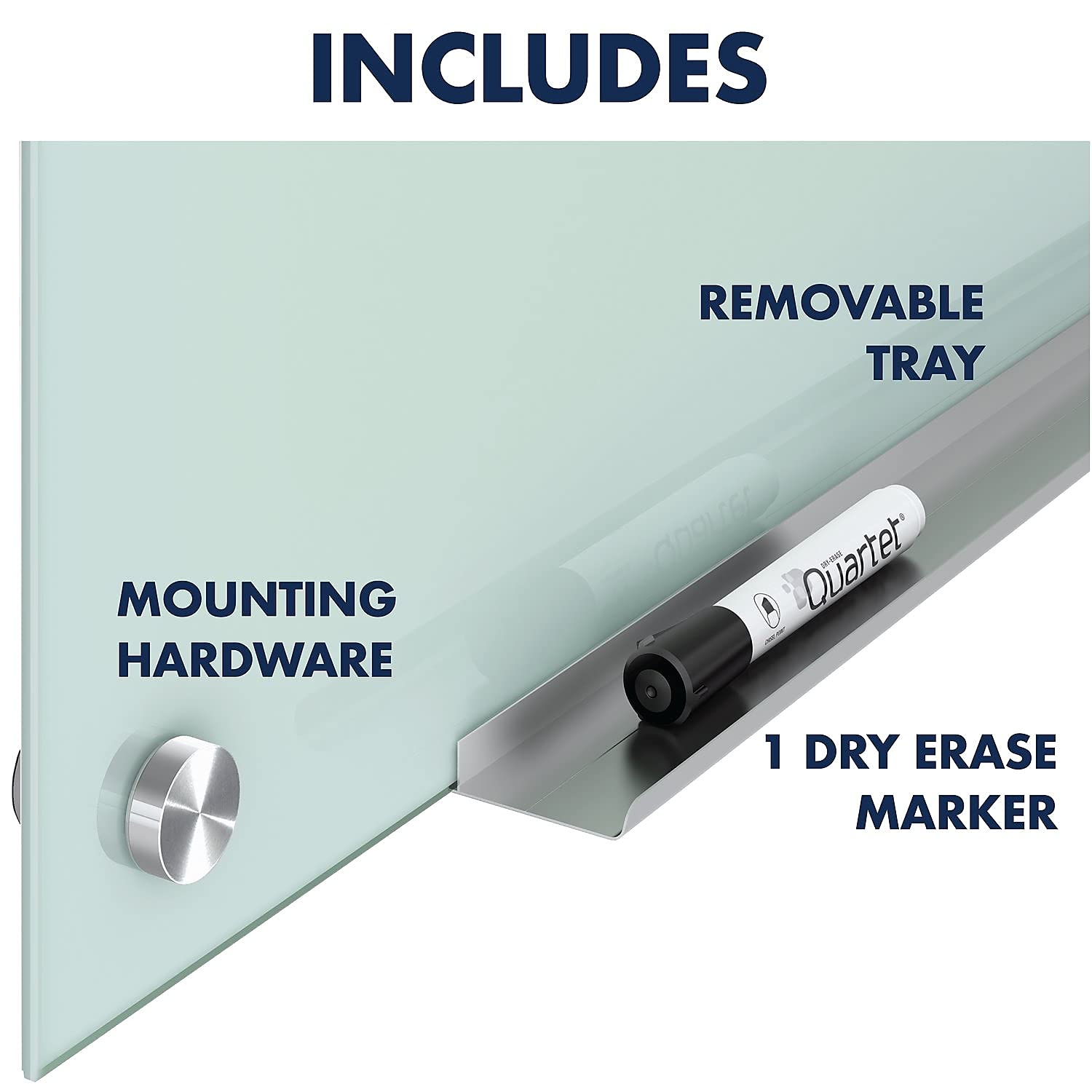 Quartet Non-Magnetic Glass Dry Erase White Board, 8' x 4' Whiteboard, Infinity Frameless Mounting, Frosted Surface (G9648F)