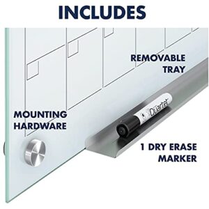 Quartet Whiteboard Calendar, Glass Dry Erase White Board Planner, 4' x 3', White Surface, Frameless, Infinity (GC4836F)