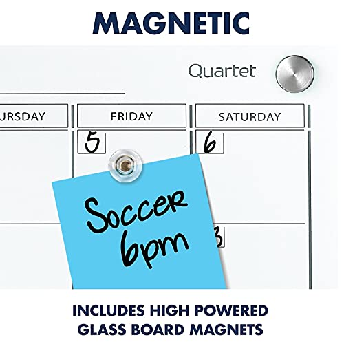 Quartet Whiteboard Calendar, Glass Dry Erase White Board Planner, 4' x 3', White Surface, Frameless, Infinity (GC4836F)