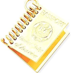 IceCarats 14K Yellow Gold Passport Necklace Charm Pendant Only