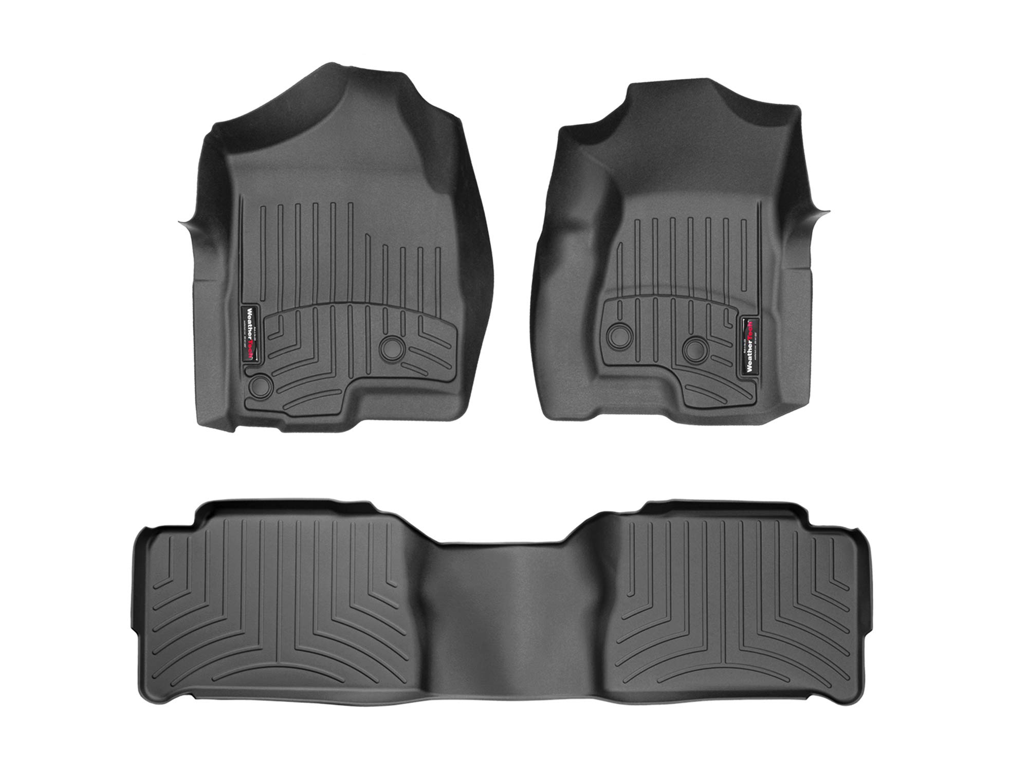 WeatherTech Custom Fit FloorLiners for Tahoe, Escalade, Yukon - 1st & 2nd Row (44003-1-2), Black