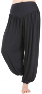 hoerev super soft modal spandex harem yoga/pilates pants black, medium