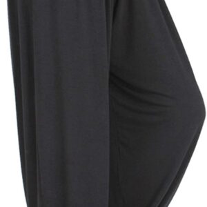 HOEREV Super Soft Modal Spandex Harem Yoga/Pilates Pants Black, Medium