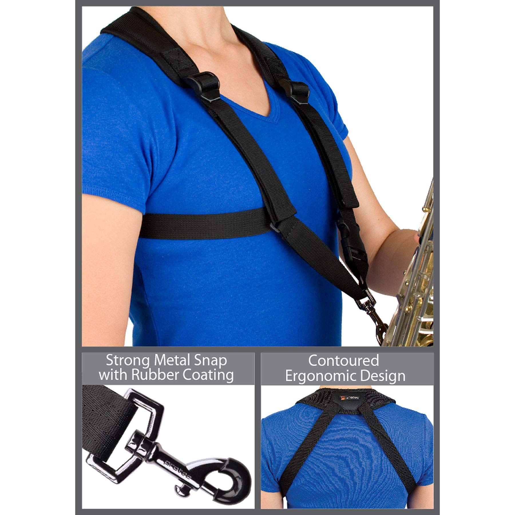 Pro Tec Protec Saxophone Harness with Deluxe Metal Trigger Snap-Size: Small, Model A306SM