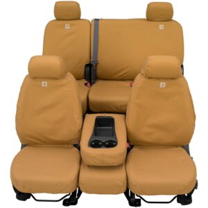 covercraft carhartt seatsaver custom seat covers | ssc2412cabn | 1st row bucket seats | compatible with select ford f-150/f-250/f-350 models, brown