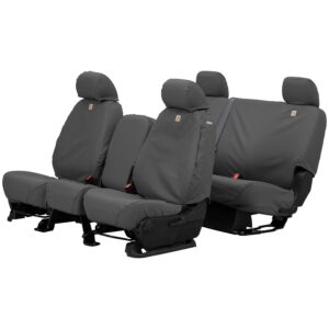 Covercraft Carhartt SeatSaver Custom Seat Covers for 2009-14 Ford F-150; 2011-16 F-250/F-350; 2015-16 F-450/F-550, SSC2412CAGY (1st Row Bucket Seats, Duck Weave Gravel)