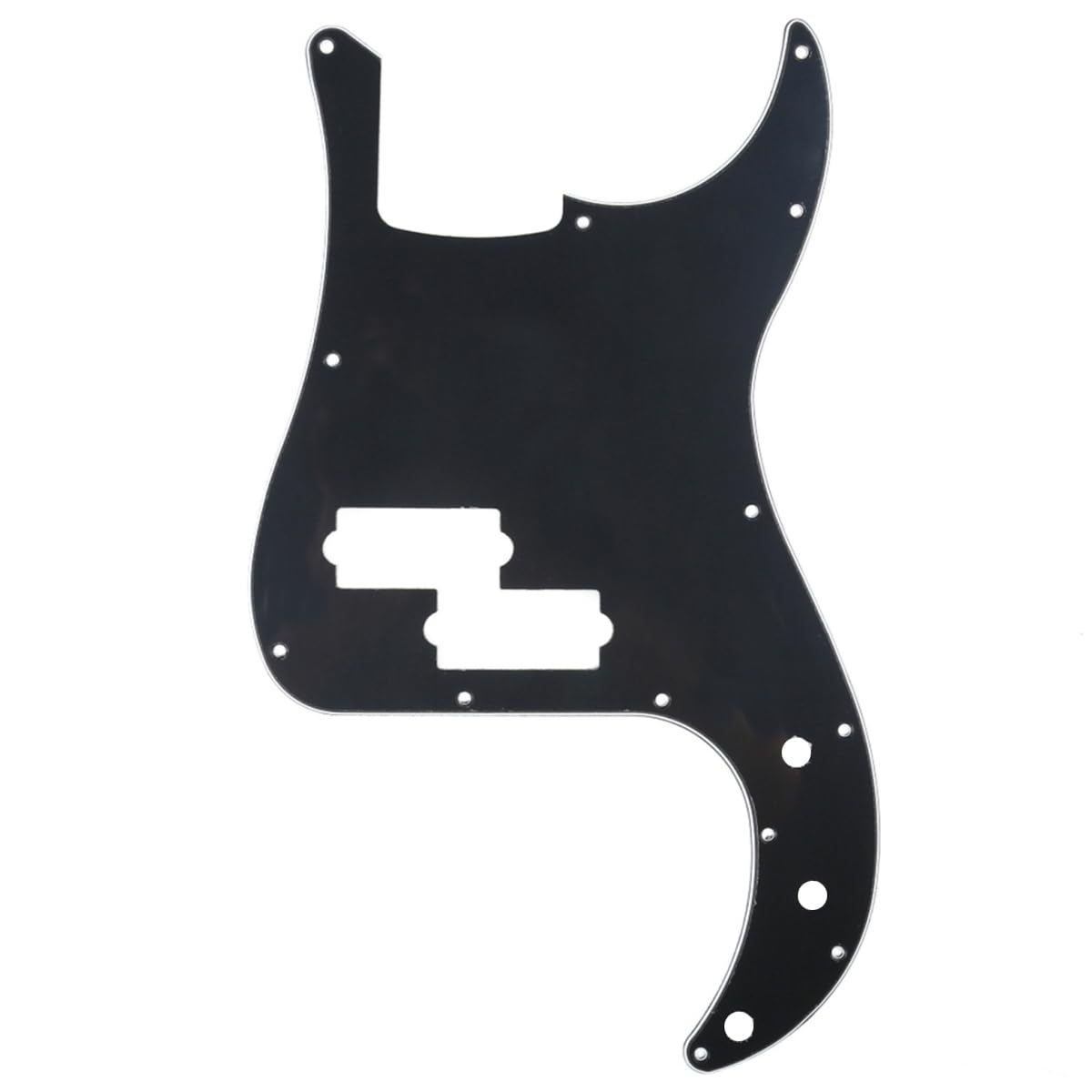 Musiclily 13 Hole Pickguard Plate Pick Guards for PB Precision Bass Guitar, 3Ply Black