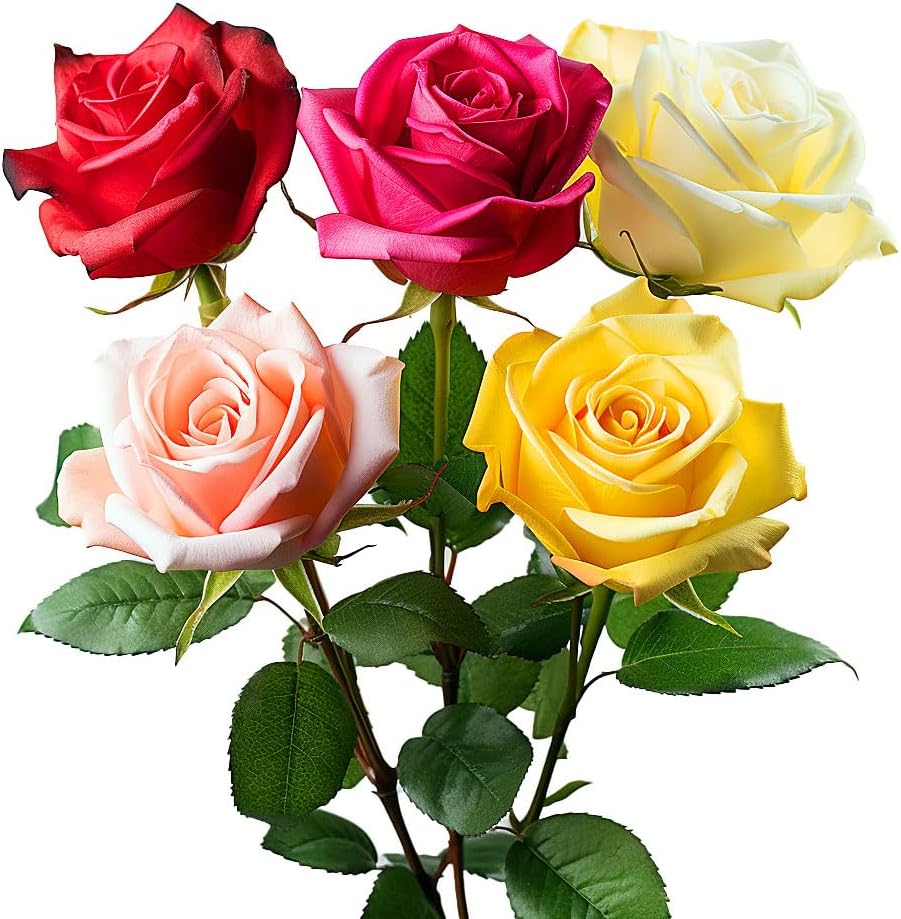 50 Assorted Roses- Two Beautiful Colors- Fresh Cut Flowers (OM)