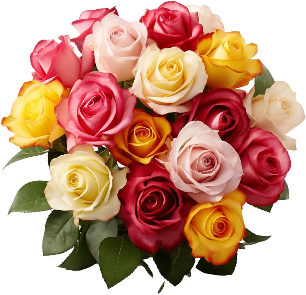 50 Assorted Roses- Two Beautiful Colors- Fresh Cut Flowers (OM)