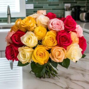 50 Assorted Roses- Two Beautiful Colors- Fresh Cut Flowers (OM)