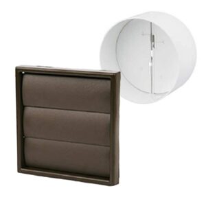 brown square gravity extractor air vent & back draught ducting shutter by smarthome