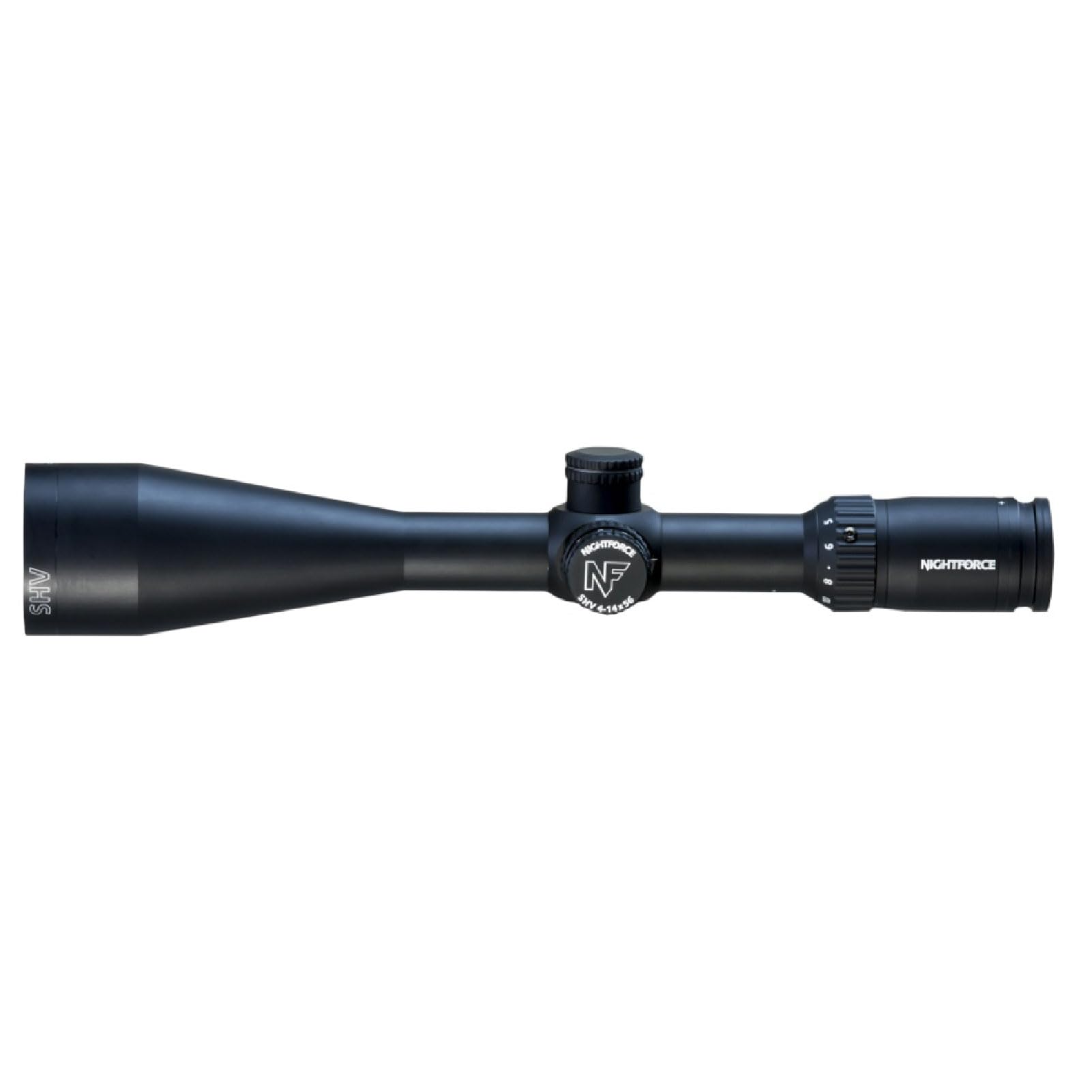 NIGHTFORCE SHV 4-14x56mm Second Focal Plane (F2/SFP) 30mm Tube Durable Precise Waterproof Fogproof Hunting Gun Scope, Non-Illuminated - Moar - 30 MOA Reticle