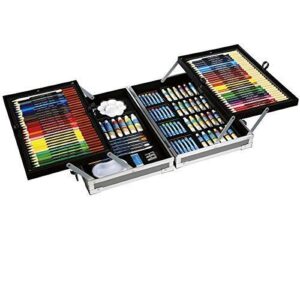 artist’s loft all-media art set in aluminum case, 126 pieces – all-in-one art set kit includes art supplies for drawing, painting and more