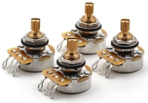 cts taot custom 525k short split shaft audio taper potentiometers - 500k - set of 4 (4x)