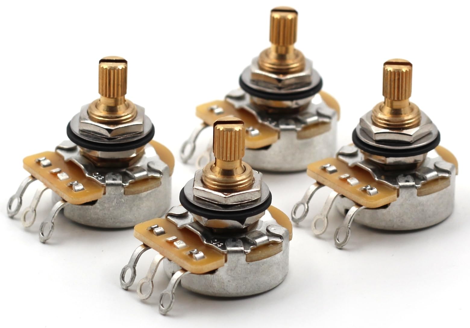 CTS TAOT CUSTOM 525K SHORT Split Shaft Audio Taper Potentiometers - 500K - Set of 4 (4X)