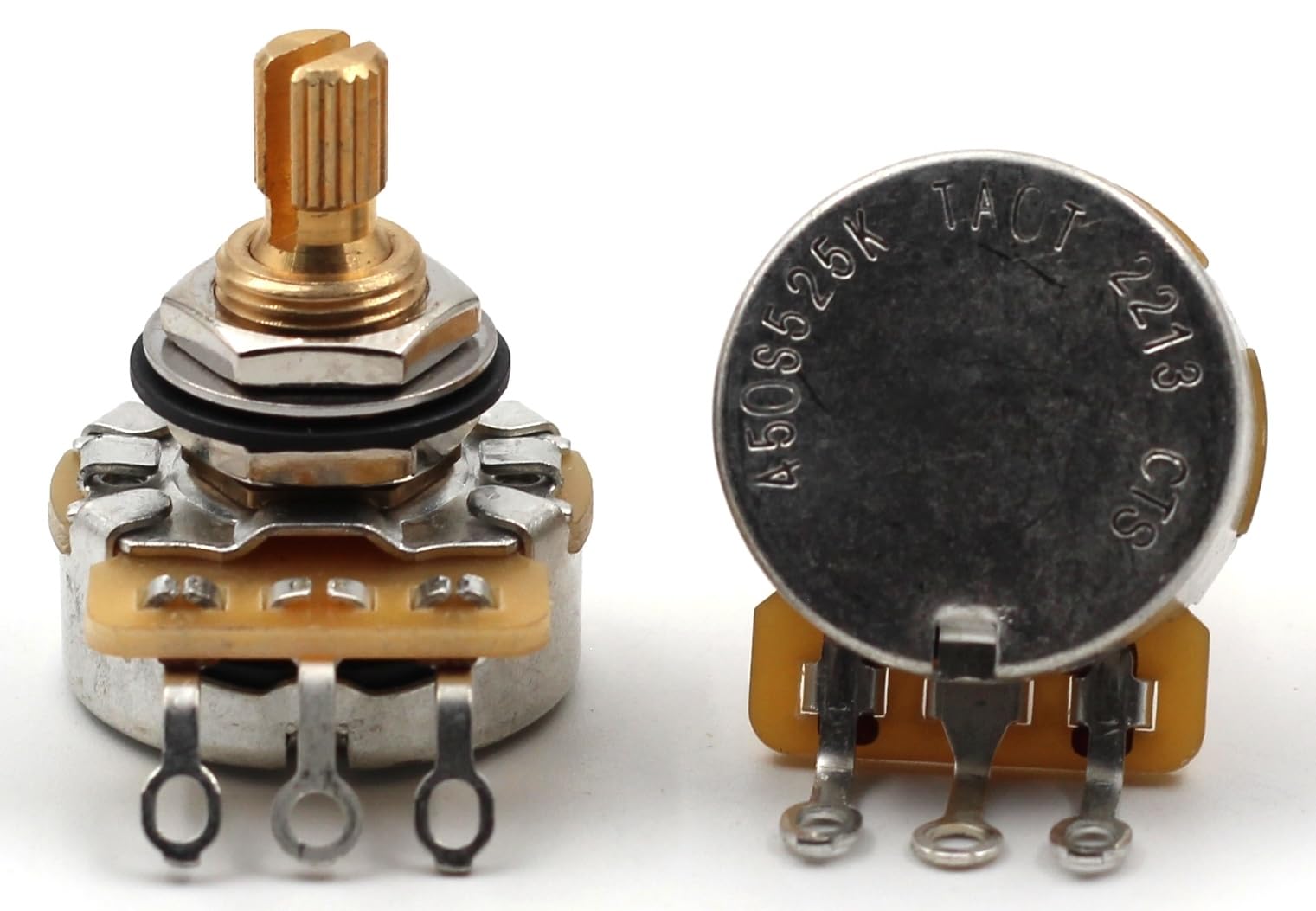 CTS TAOT CUSTOM 525K SHORT Split Shaft Audio Taper Potentiometers - 500K - Set of 4 (4X)