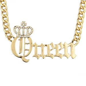 jotw queen pendant gold chain necklace