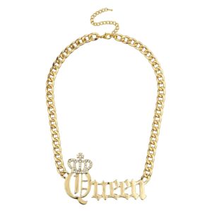 JOTW Queen Pendant Gold Chain Necklace