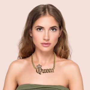 JOTW Queen Pendant Gold Chain Necklace