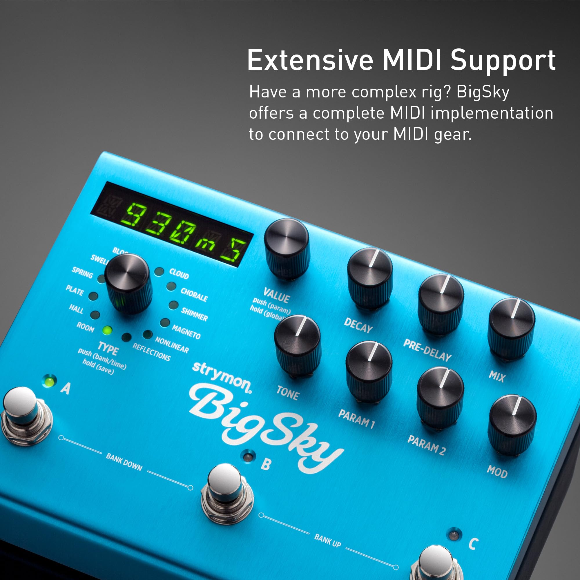 Strymon BigSky Multi Reverb Guitar Effects Pedal with 12 Unique Reverb Machines for Electric and Acoustic Guitar, Synths, Vocals and Keyboards