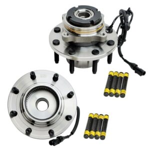 detroit axle - 4wd front wheel bearing hubs for 99-04 ford f-250 f-350 super duty, 00-02 ford excursion, 2000 2001 2002 wheel bearing and hubs assembly [w/coarse thread] replacement