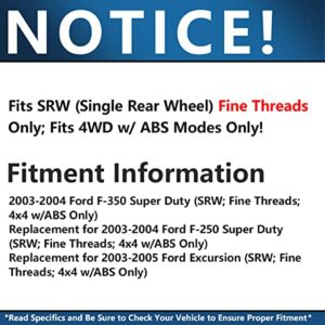 Detroit Axle - 4WD Front Wheel Bearing Hubs for 03-04 Ford F-250 F-350 Super Duty, 03-05 Ford Excursion, SRW 2003 2004 Wheel Bearing and Hubs Assembly Replacement w/ABS