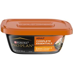 purina pro plan high protein dog food gravy, braised chicken and spinach entree - (pack of 8) 10 oz. tubs