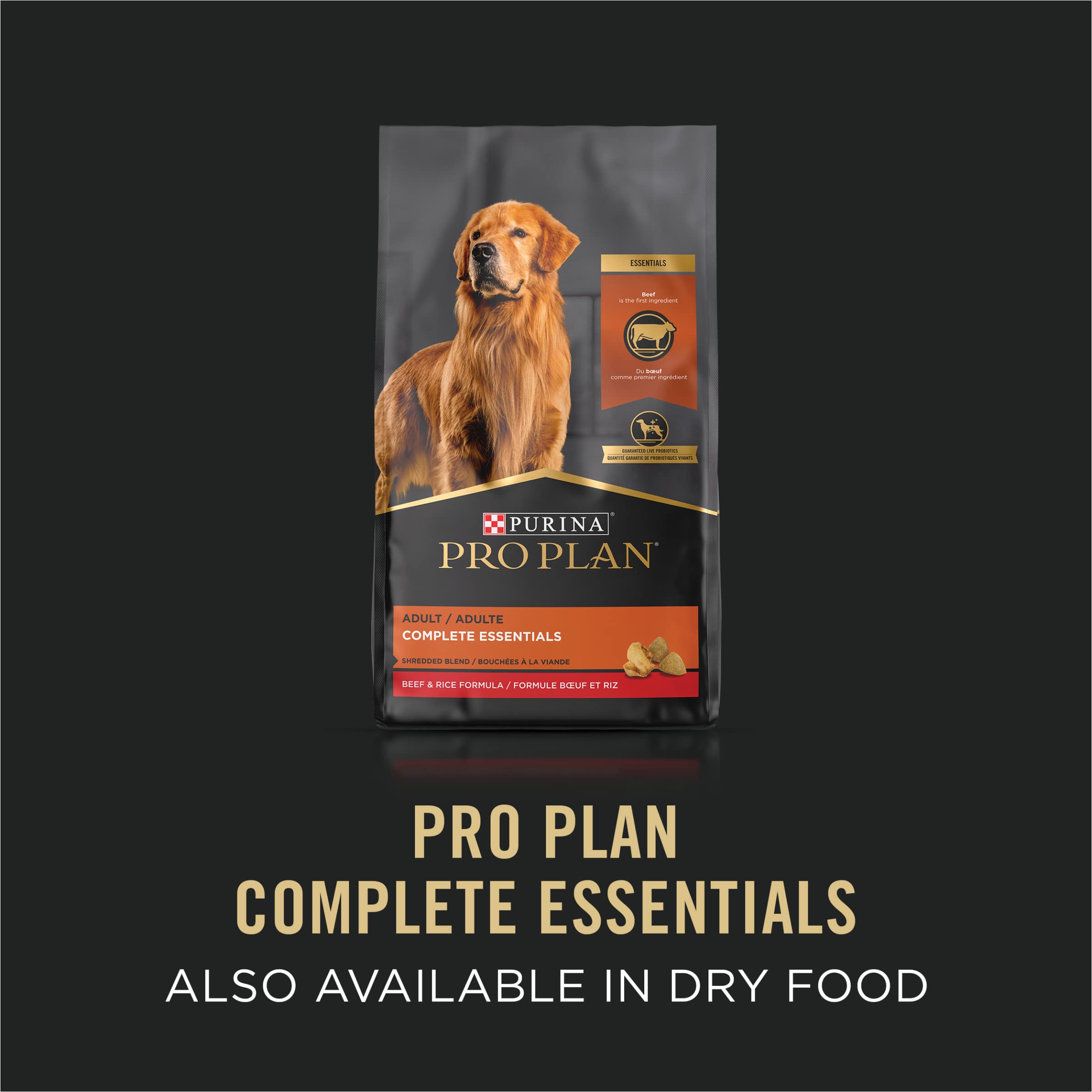 Purina Pro Plan High Protein Dog Food Wet, Braised Beef and Wild Rice Entree - (8) 10 Oz. Tubs