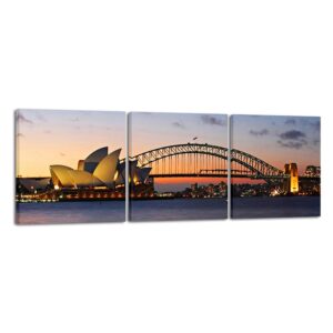 wieco art museum of sydney modern canvas prints wall art city skyline pictures paintings for living room bedroom home decorations 3 piece modern stretched and framed giclee ocean sea beach artwork