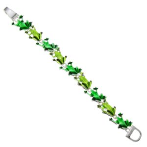 PammyJ Green Frogs Charm Bracelet